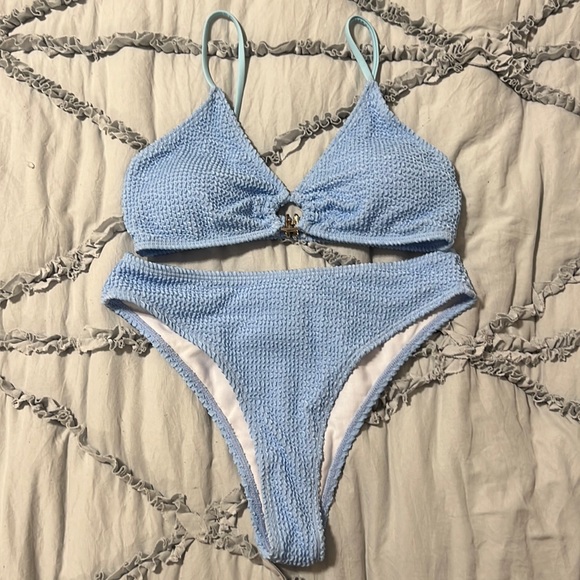 Swim | Light Blue Ruffled Bikini | Poshmark